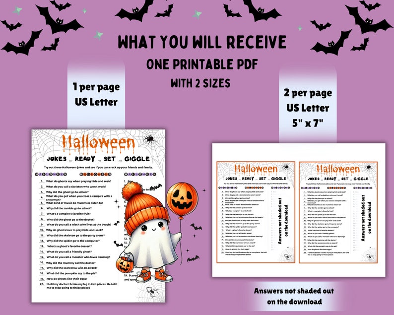 20 Halloween Printable Jokes for Kids and Teens - Digital Download for ...