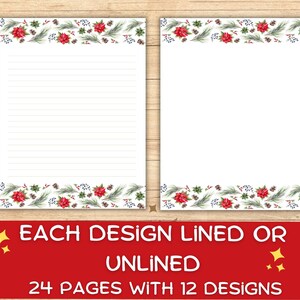 Christmas Stationery, Christmas Letter Paper, Printable Christmas ...