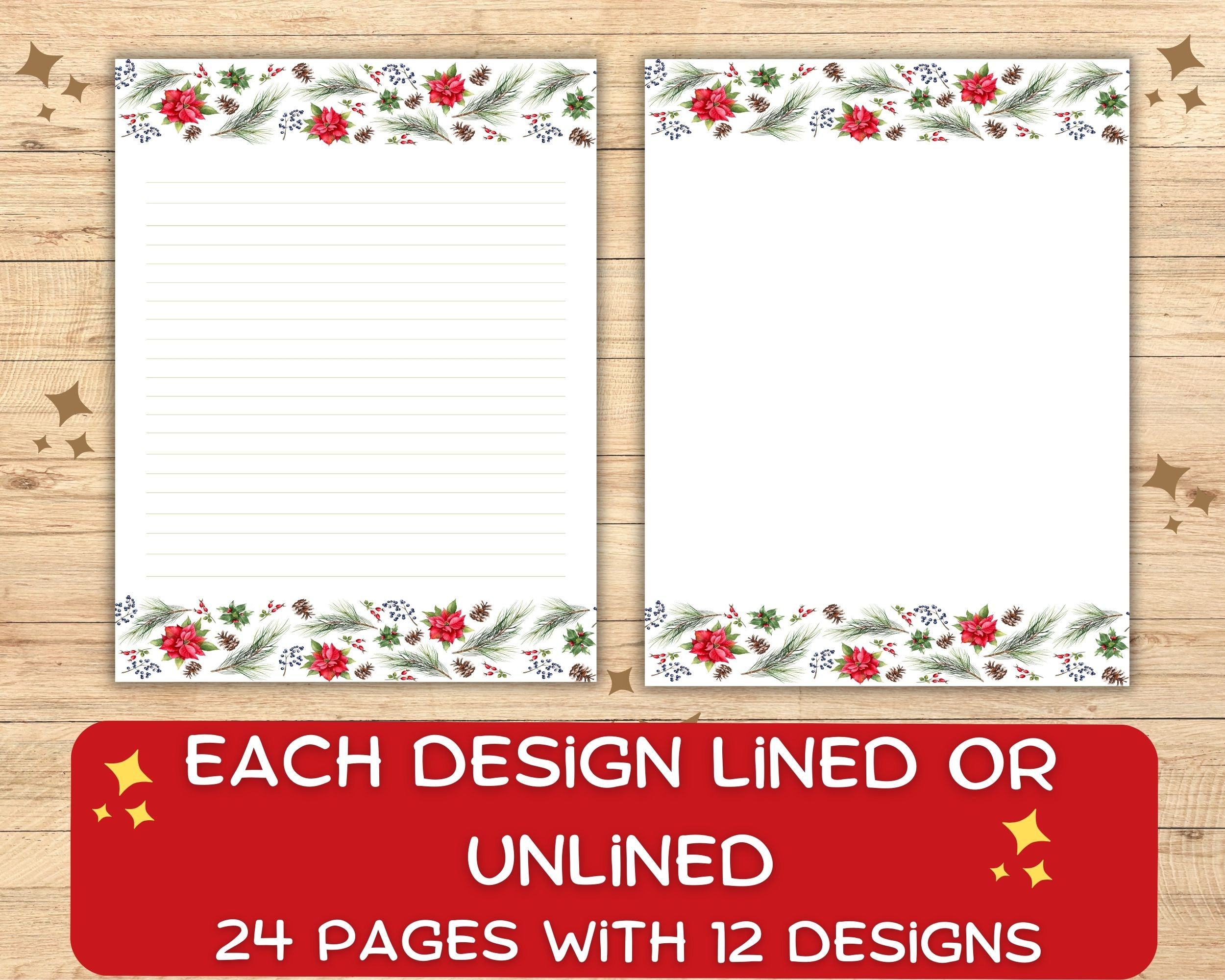 Christmas Stationery, Christmas Letter Paper, Printable Christmas ...