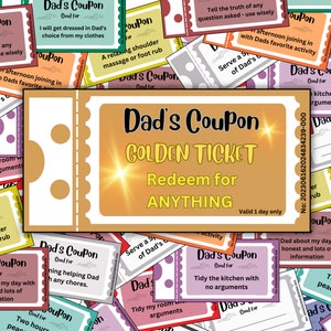 Father's Day Printable Coupon Book, A Gift for Dad on Father's Day: 18 ...