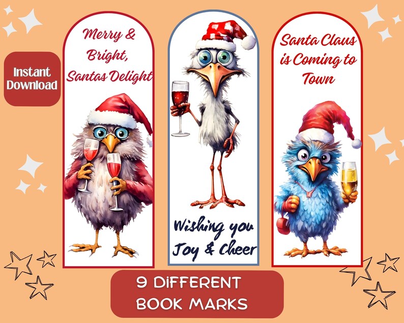 Book Marks for Christmas, Bookmarks Printable, Christmas Gift for Book ...