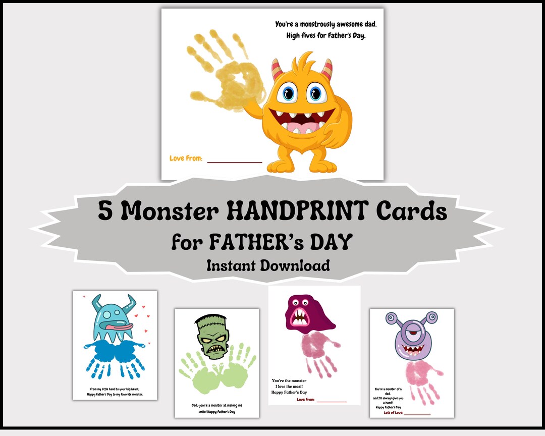 Kids Craft Project for a Dad Gift Fathers Day Handprint Art Grandpa ...