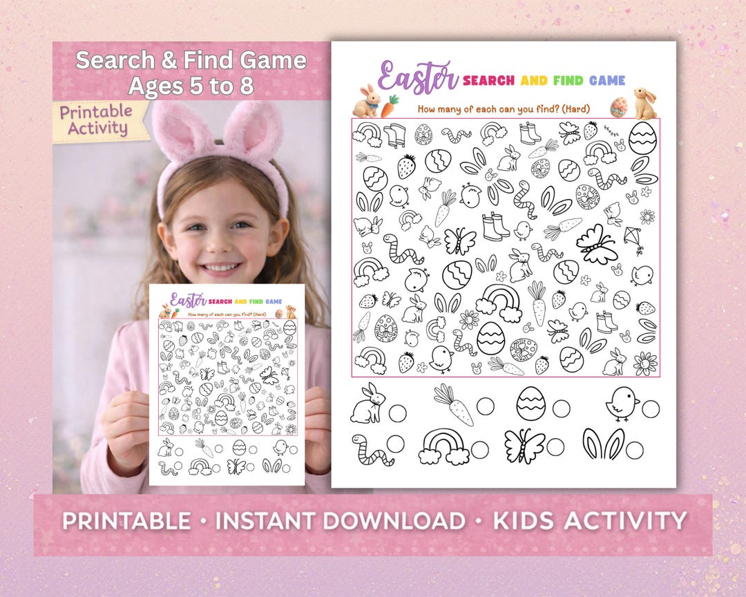 Easter Search and Find Game Printable, Kids Easter Activity, Classroom ...