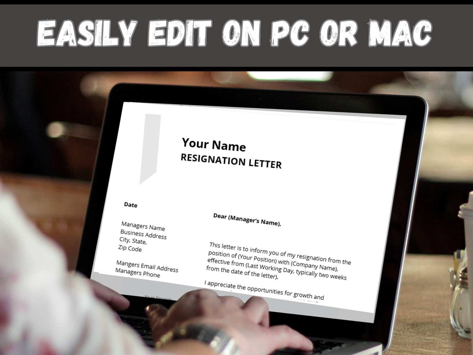 Resignation Letter Template Editable and Customizable Letter of ...
