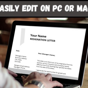 Resignation Letter Template Editable and Customizable Letter of ...