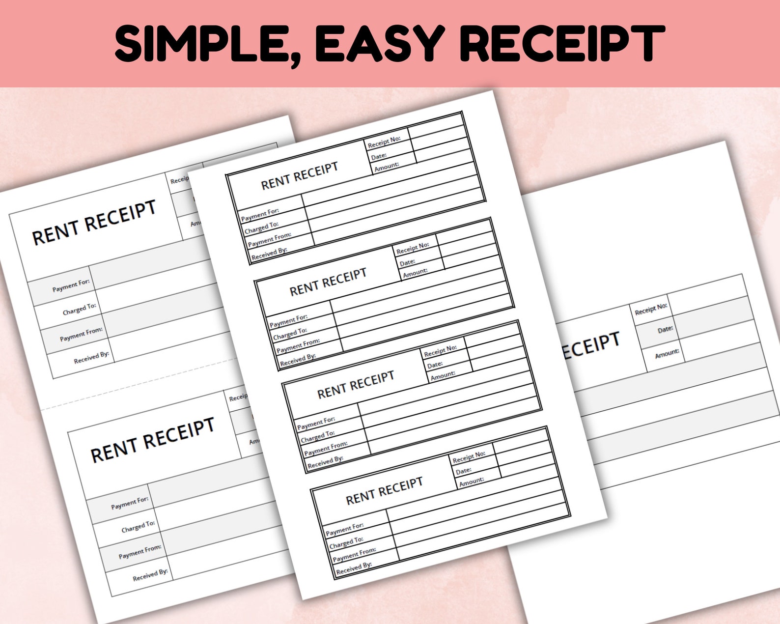 Receipt Template, A Printable Receipt That Has Many Uses: Rent Receipt ...