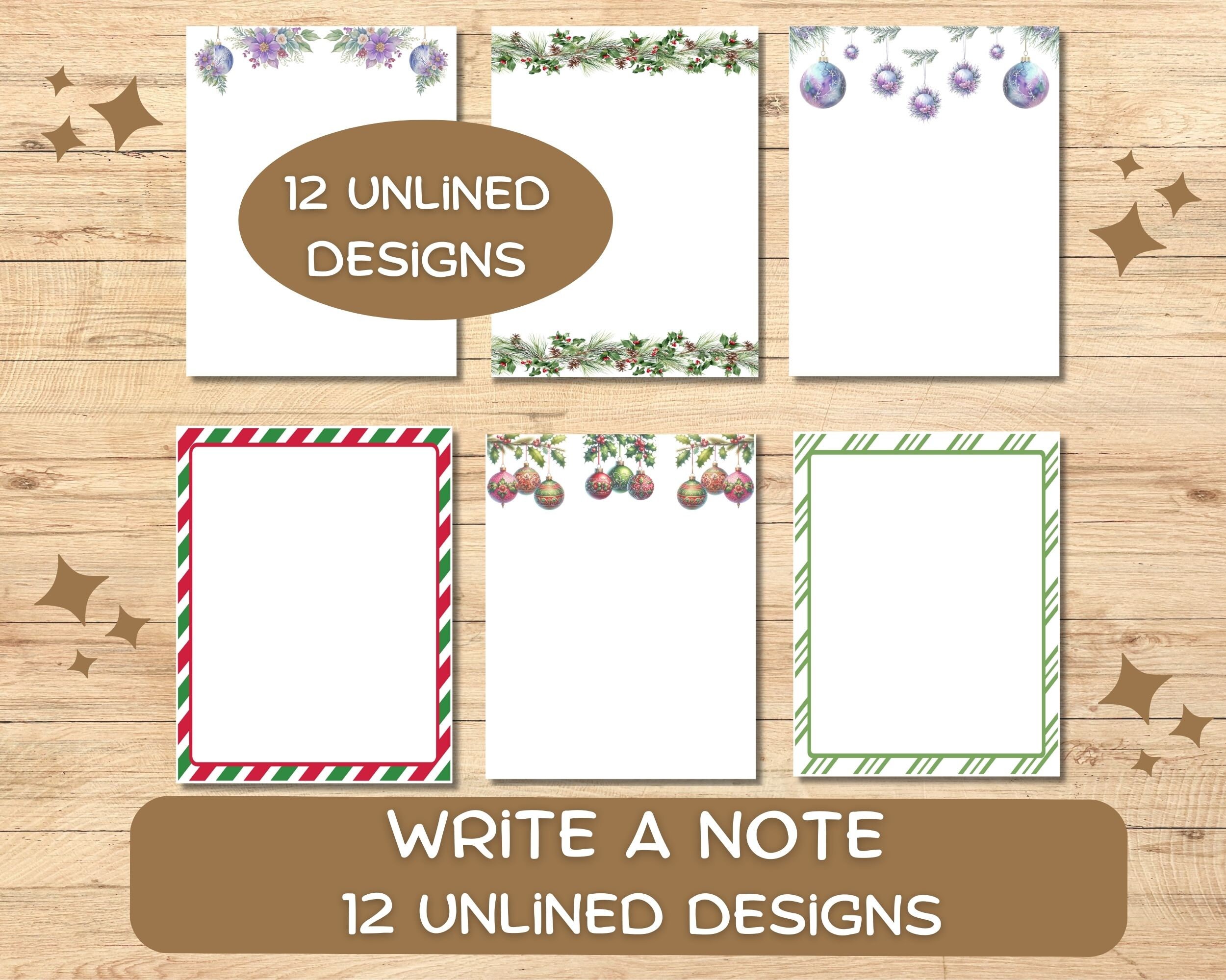 Christmas Stationery, Christmas Letter Paper, Printable Christmas ...