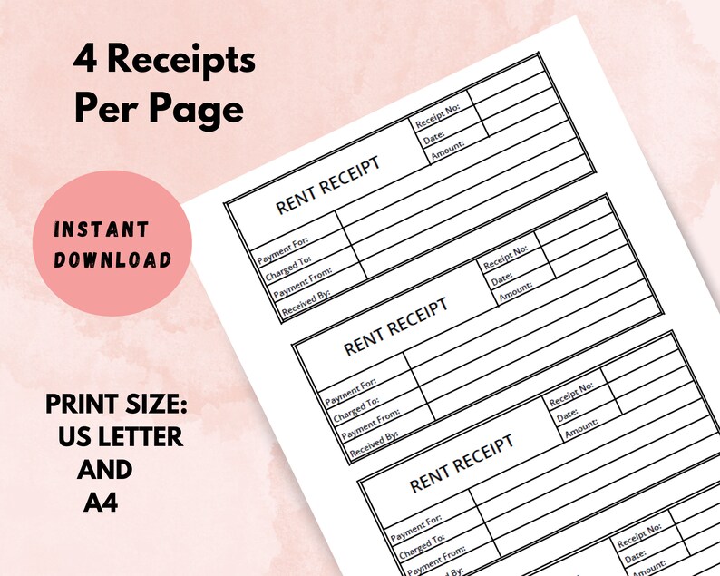 Receipt Template, A Printable Receipt That Has Many Uses: Rent Receipt ...