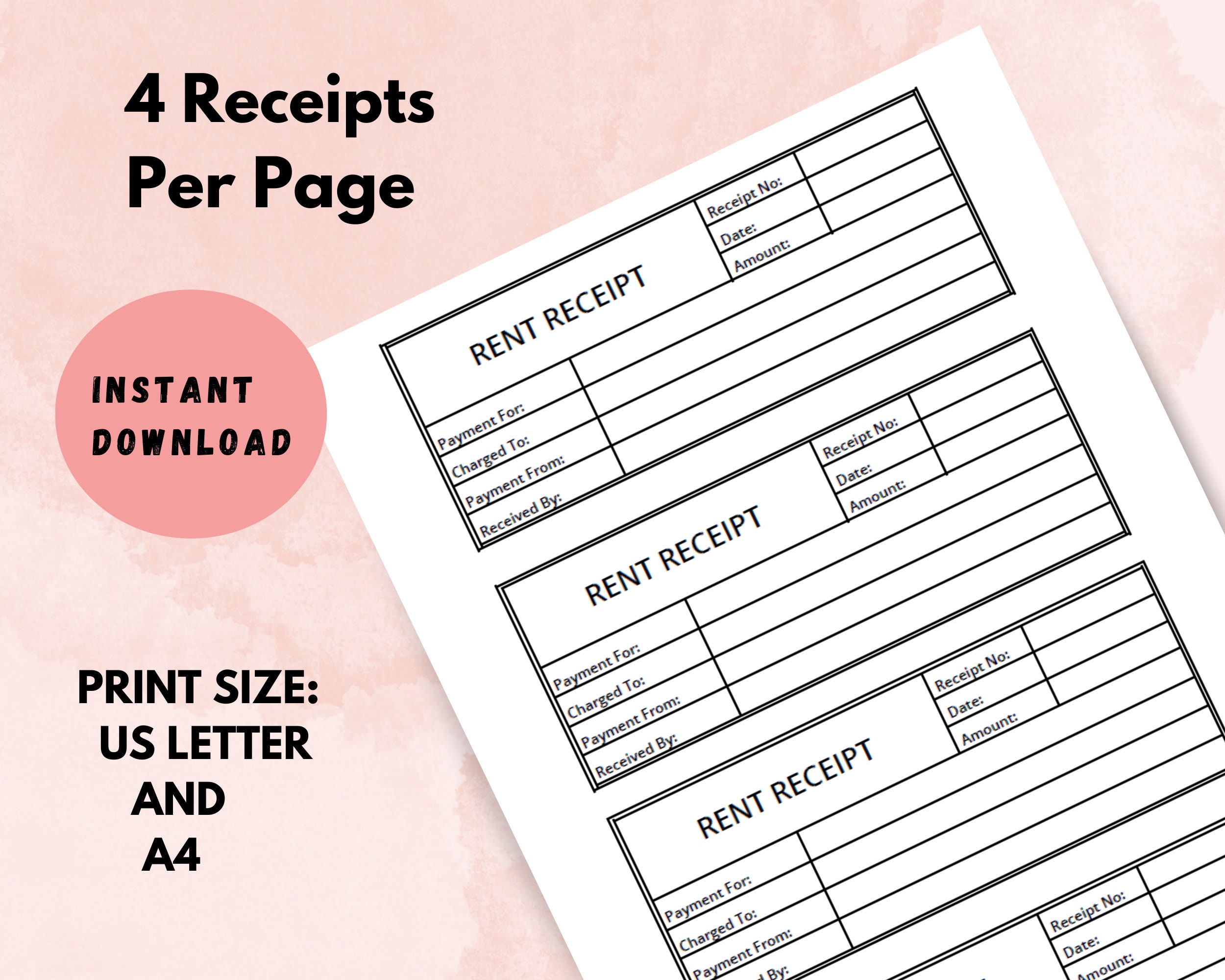 Receipt Template, A Printable Receipt That Has Many Uses: Rent Receipt ...