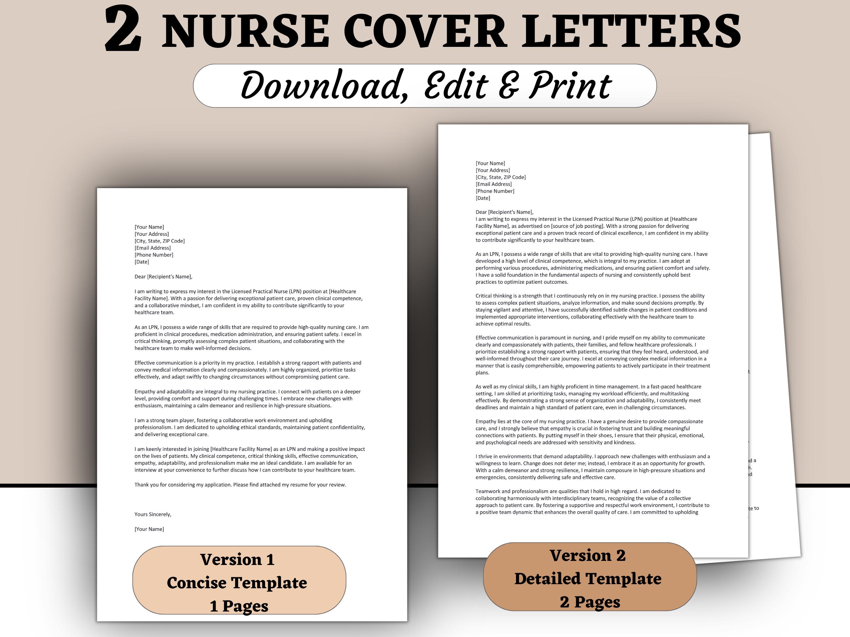 Nurse Cover Letter + Sample Letters and Writing Tips - Letter Template ...
