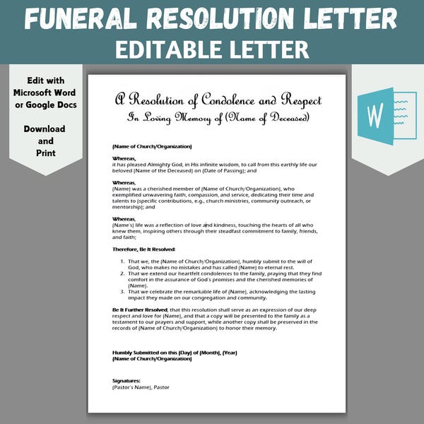Funeral Resolutions for Black Churches - Etsy
