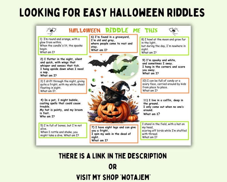 Challenging Halloween Riddle Me This for Halloween Party Games ...