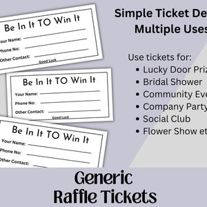 Raffle Ticket Template to Print, Simple Event Ticket Template, 10 Event ...