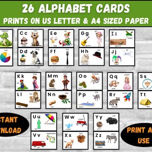 Alphabet Flashcards for Early Letter Recognition, Printable Learning ...
