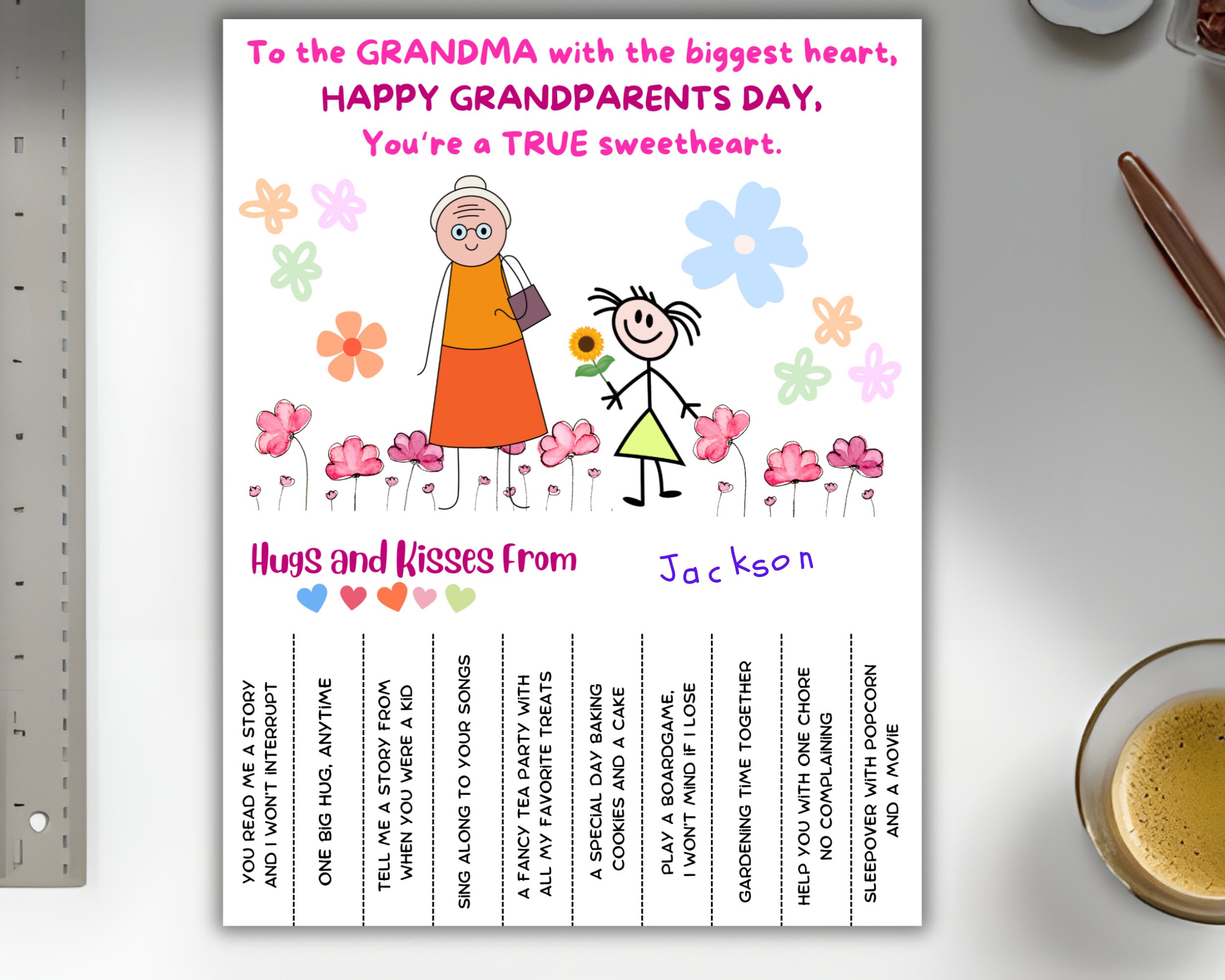 Editable Happy Grandparent's Day Coupon Flyer Printable Grandmother and ...
