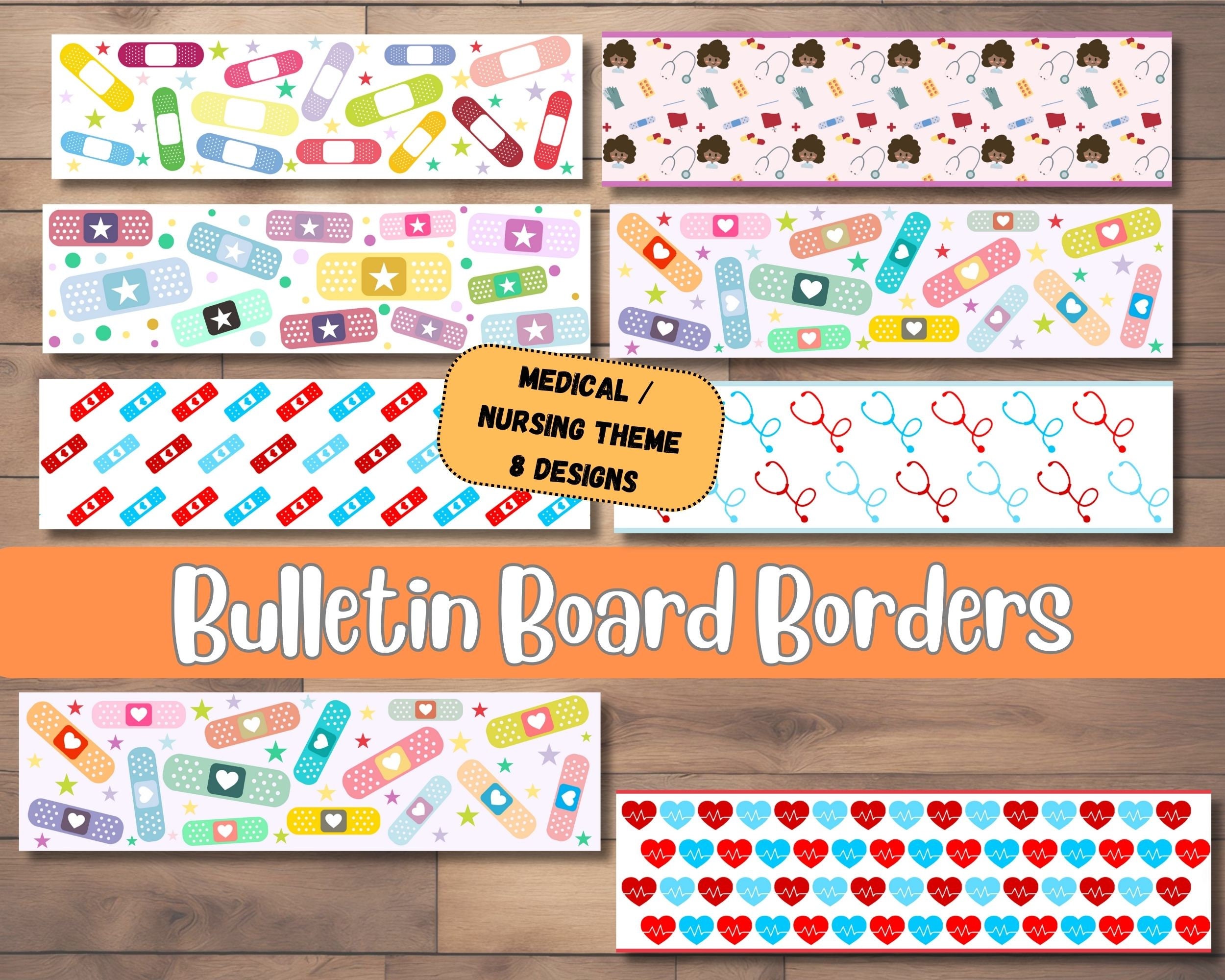 Printable Bulletin Board Borders for School Nurse, Doctor or Nurse ...