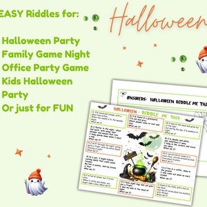 Easy Halloween Riddle Me This for a Kids Halloween Party Game ...
