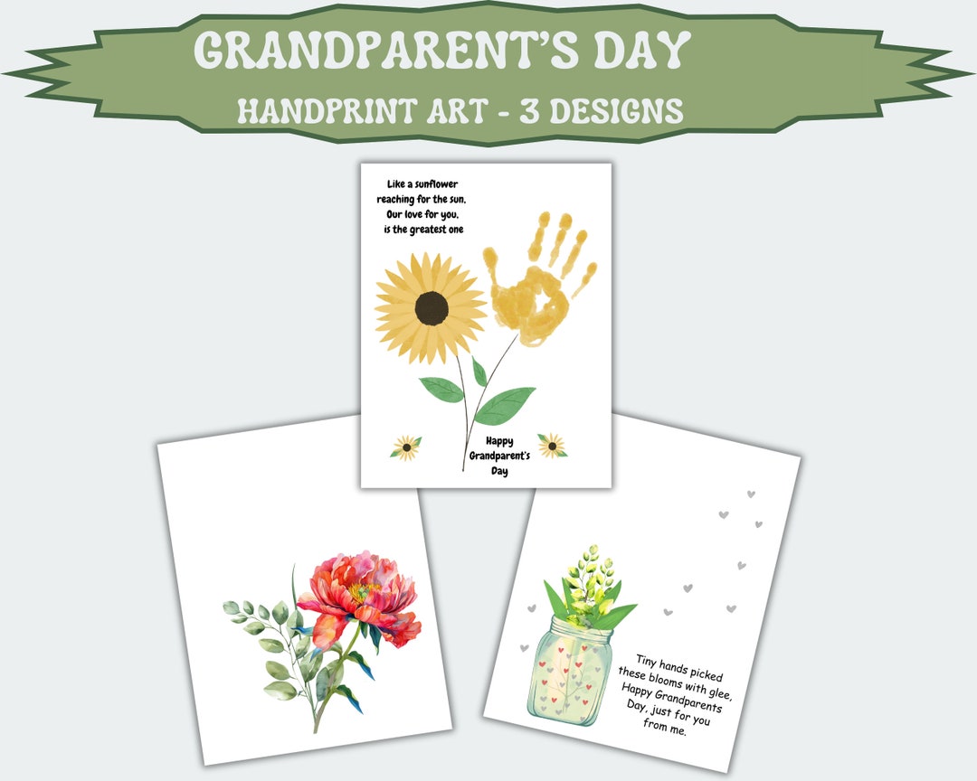 Grandparent's Day Handprint Art, Kids Craft Project, Hand Print ...