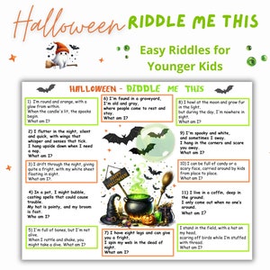 Easy Halloween Riddle Me This for a Kids Halloween Party Game ...