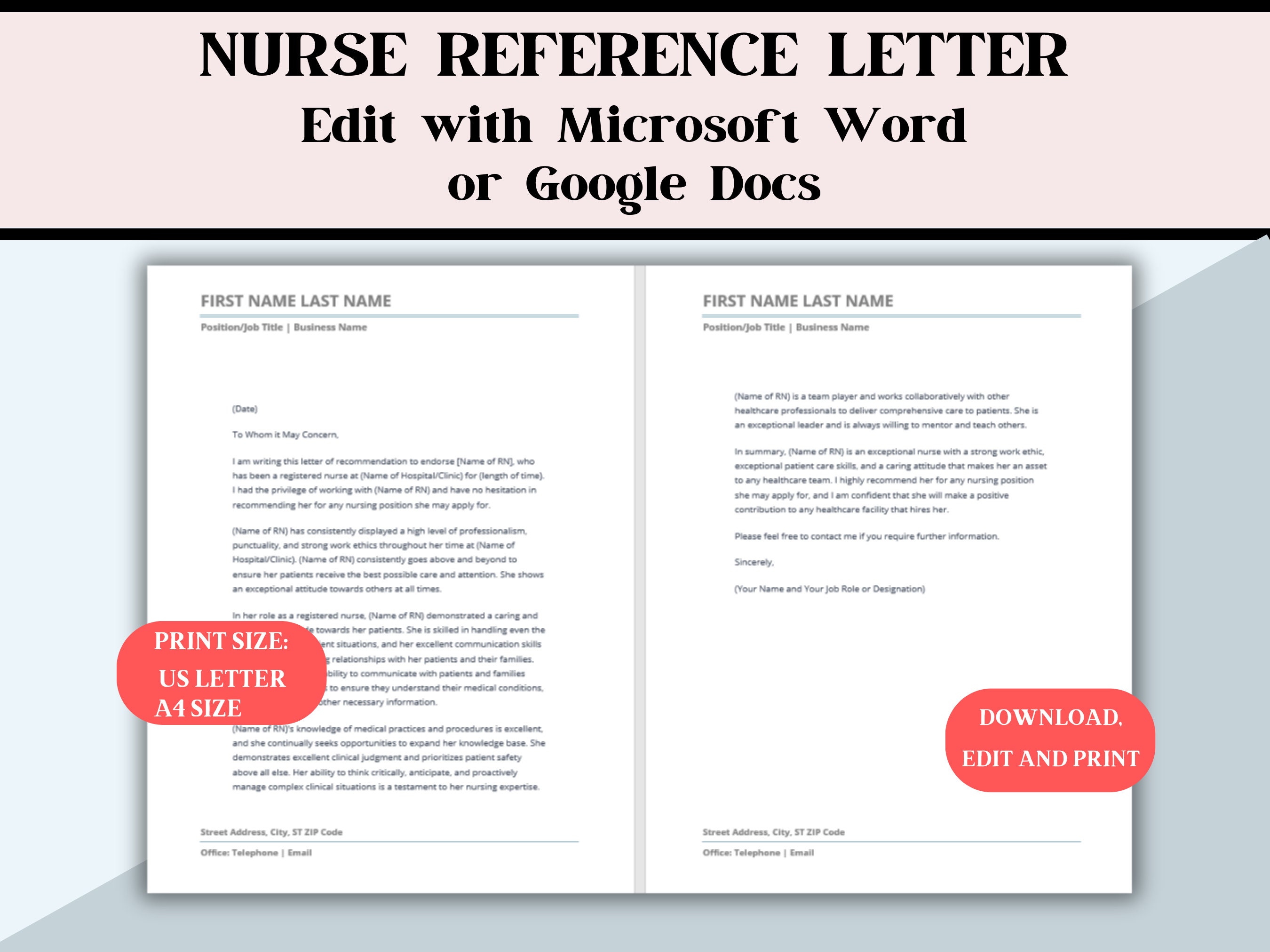 Professional Clinical Recommendation Letter Sample