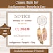 Indigenous People's Day Closed Sign for Door a Printable Sign, Closed ...