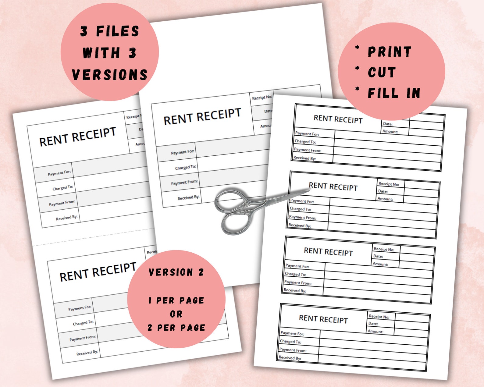 Receipt Template, A Printable Receipt That Has Many Uses: Rent Receipt ...