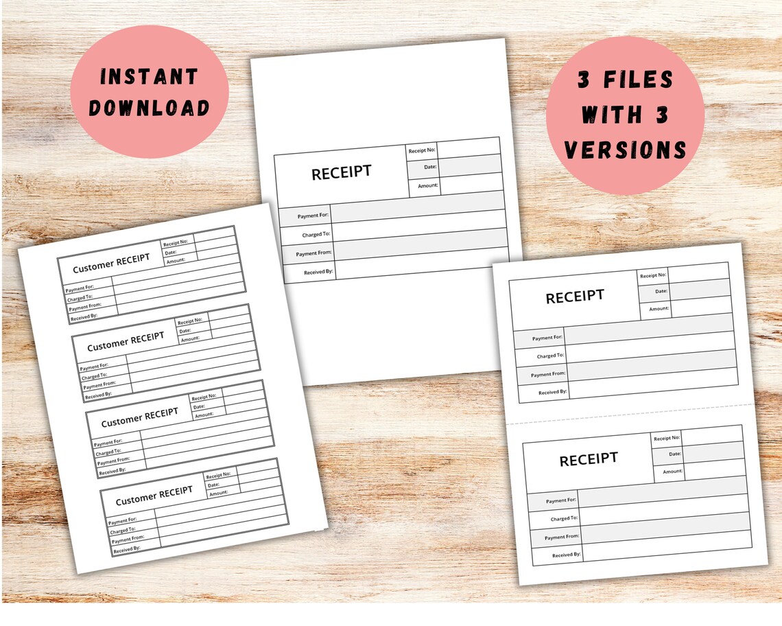Cash Payment Receipt, Sales Receipt for Personal Use or a Small ...