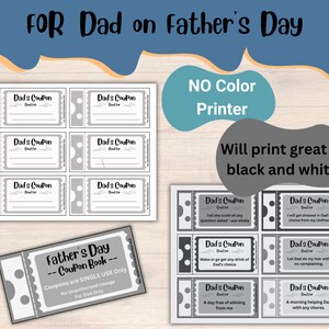 Father's Day Printable Coupon Book, A Gift for Dad on Father's Day: 18 ...