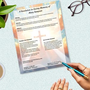 In Loving Memory Funeral Resolution Letter as Part of Your Funeral ...