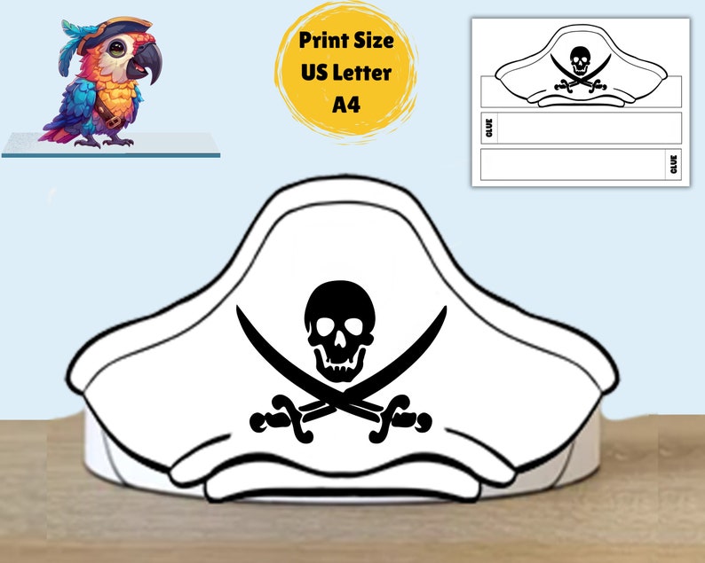 Printable Pirate Paper Crown for Kids Party Hats, Birthday Crown for ...