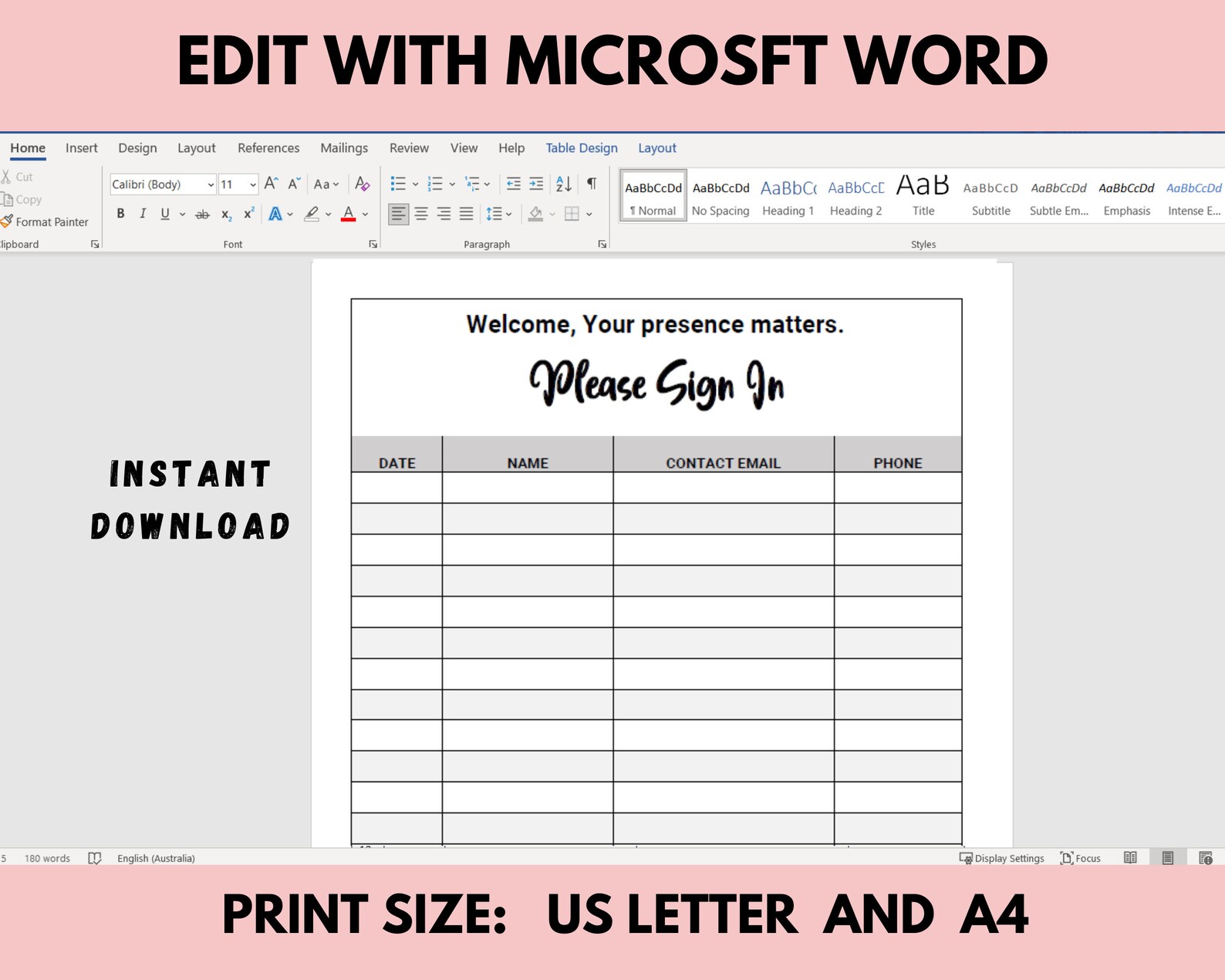 Volunteer Sign up Sheet Use for Visitors, Parents | Welcome Sign in ...