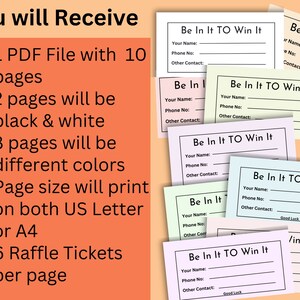 Raffle Tickets, Generic Ticket Template or Event Raffle Ticket, Use for ...