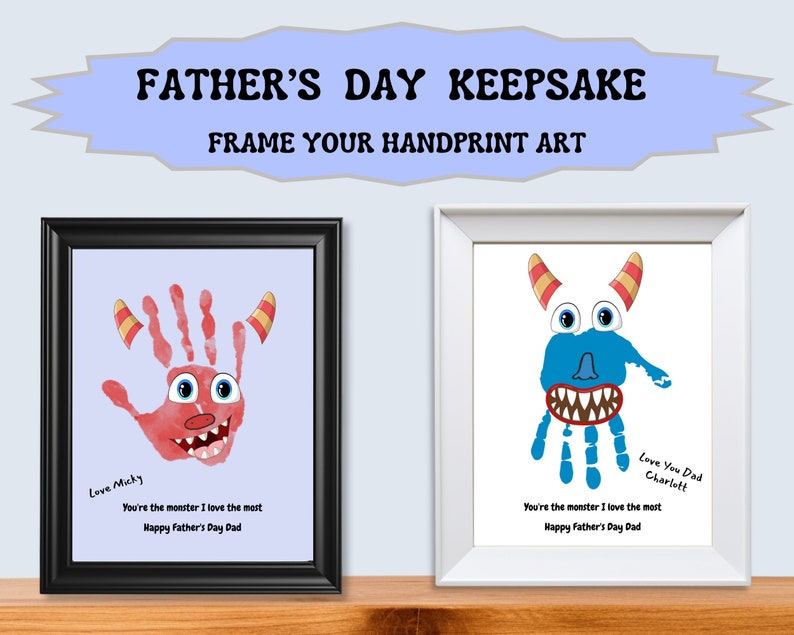 Happy Father's Day Handprint Art Card Kit DIY Fathers Day Handprint ...