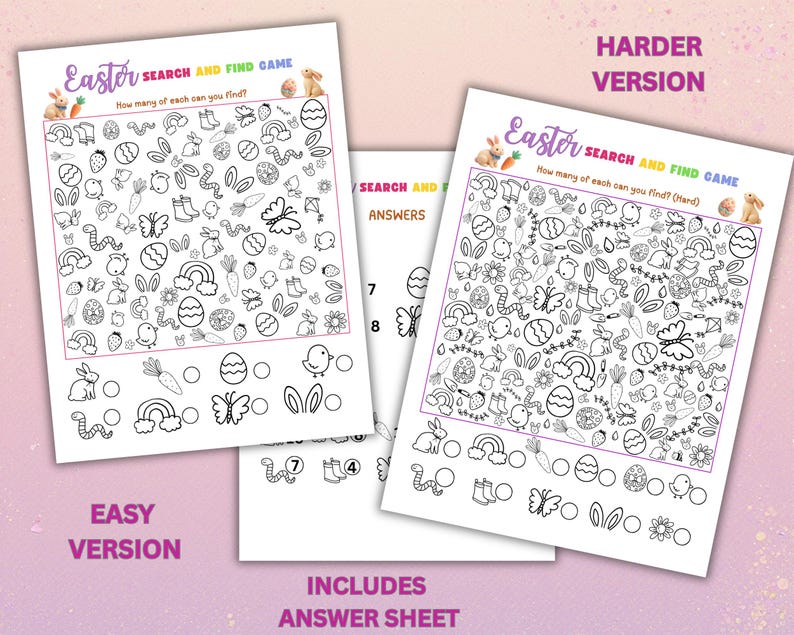 Easter Search and Find Game Printable, Kids Easter Activity, Classroom ...