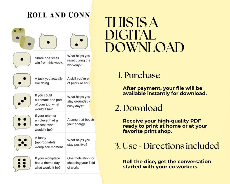 Roll a Dice Ice Breaker Game - Office Team Building - Work Party ...