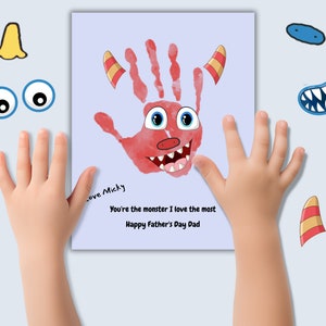 Happy Father's Day Handprint Art Card Kit DIY Fathers Day Handprint ...