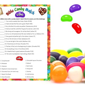 Bible Game, Bible Candy Match Christian Game, Printable Candy Trivia ...