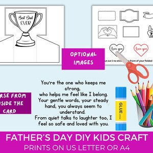 Fathers Day Coloring Card, Printable Father's Day Craft for Kids, Best ...