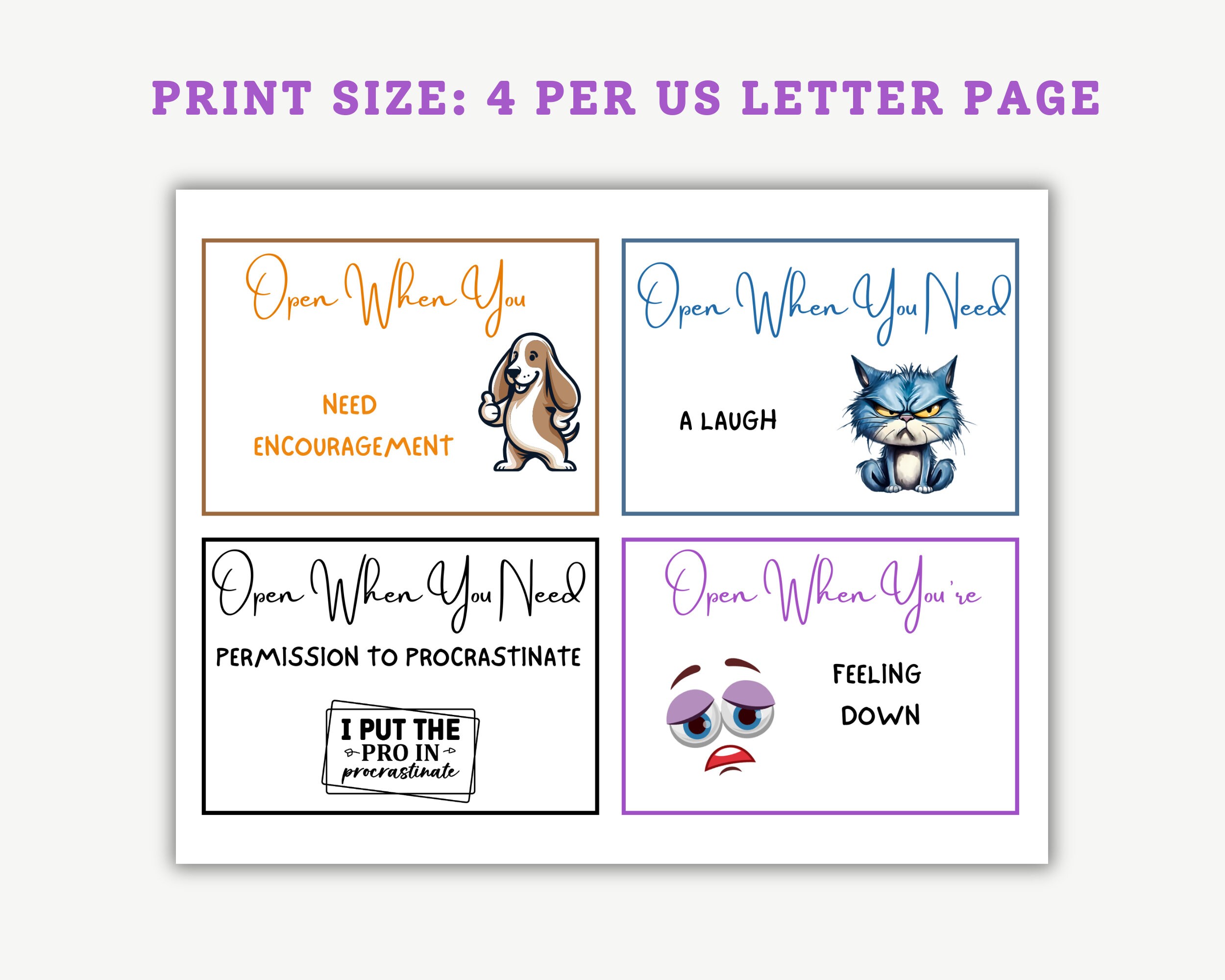 Open When Cards for a College Care Package, Open When Letters, Open ...