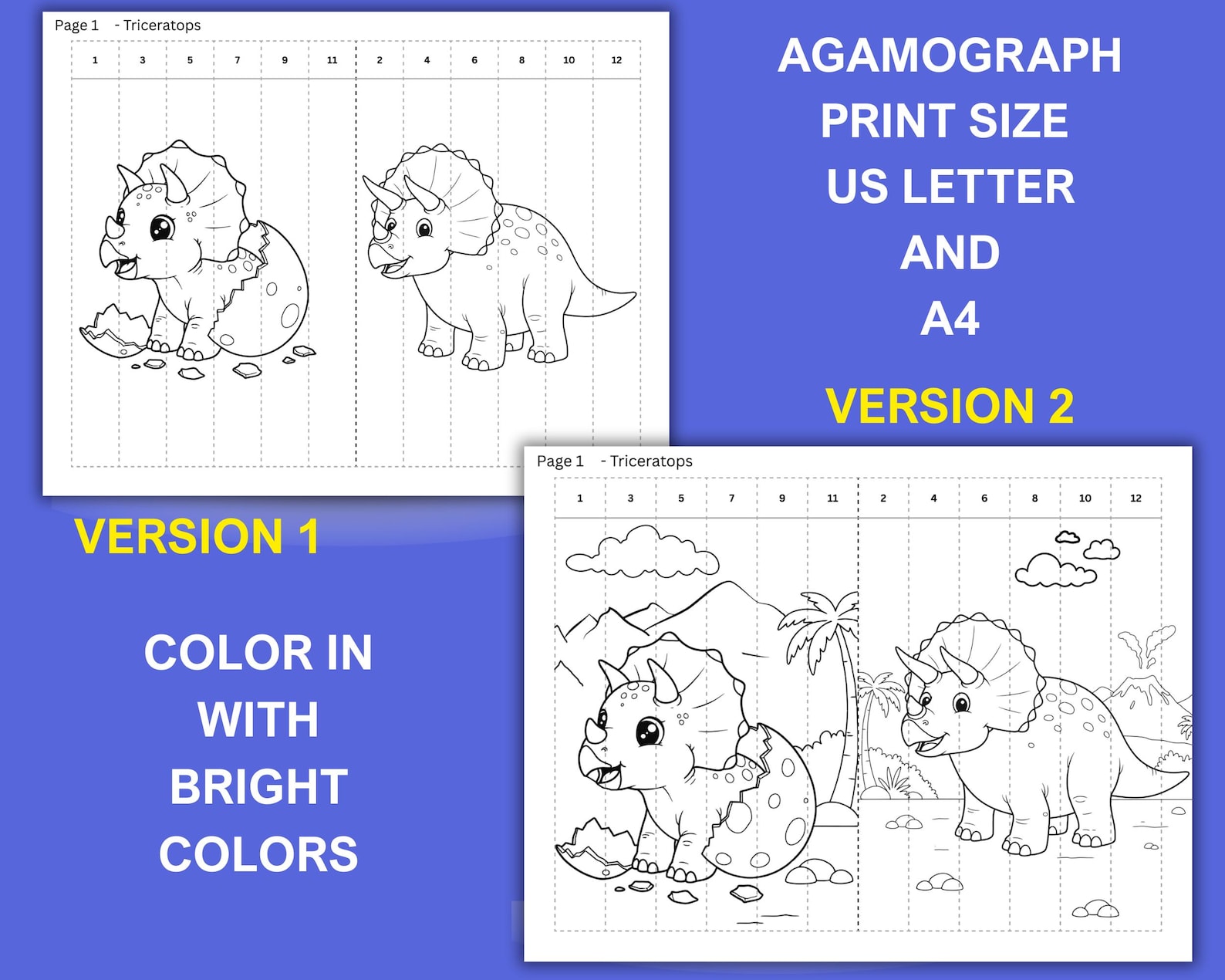 Dinosaur 3D Paper Craft Template, Agamograph Art for Kids Activity ...