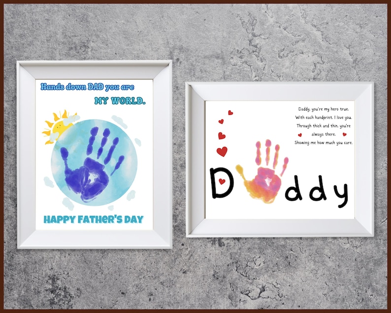 13 Handprint Art Bundle for Fathers Day Kids Craft Projects as a Dad ...