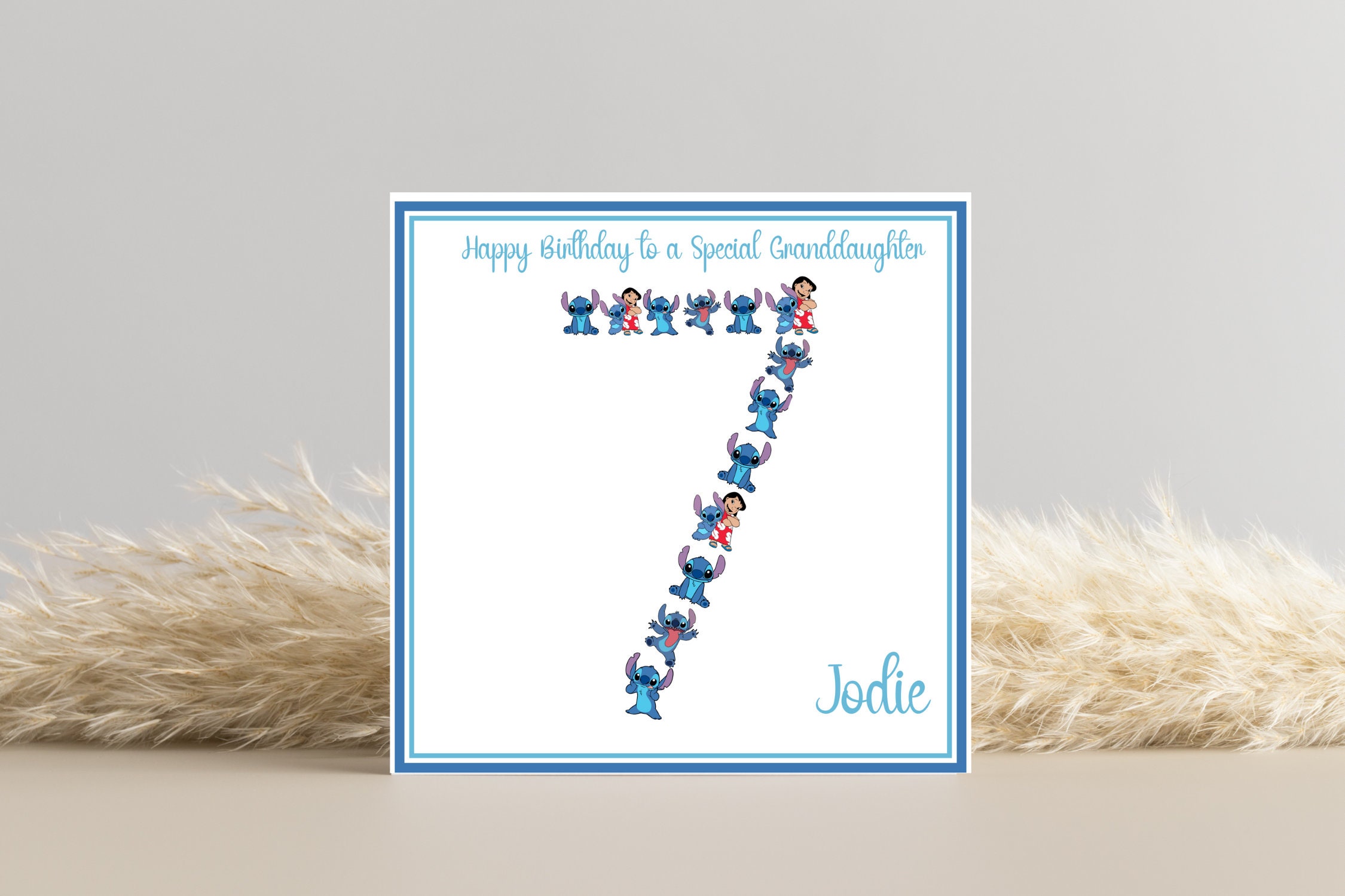 Stitch-inspired 7th Birthday Greeting Card Personalised With - Etsy