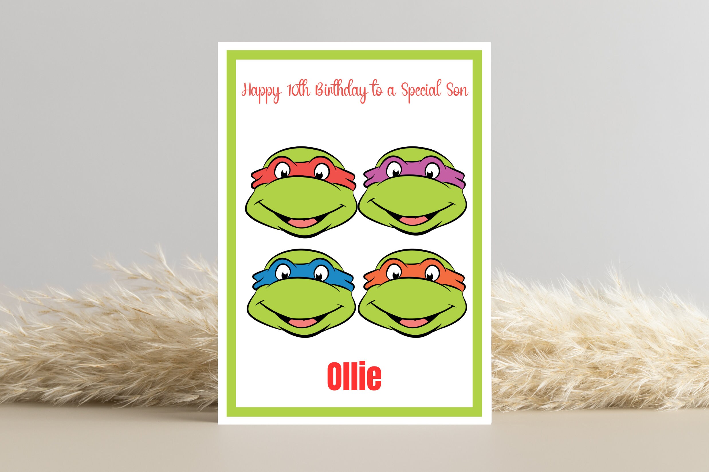Ninja Turtle Birthday Card Personalised With Any Name Age - Etsy