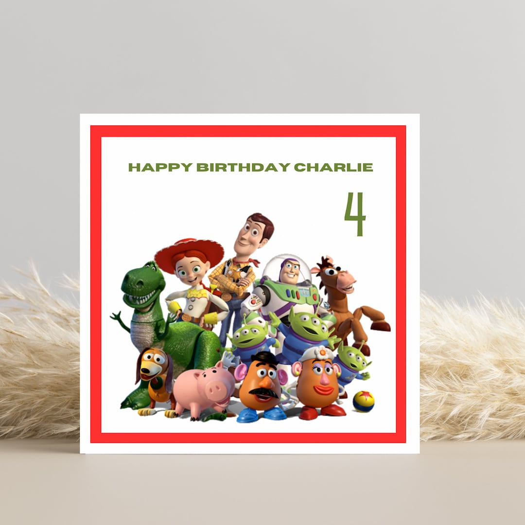 Personalised Toy Story Birthday Card for Kids Custom Name - Etsy