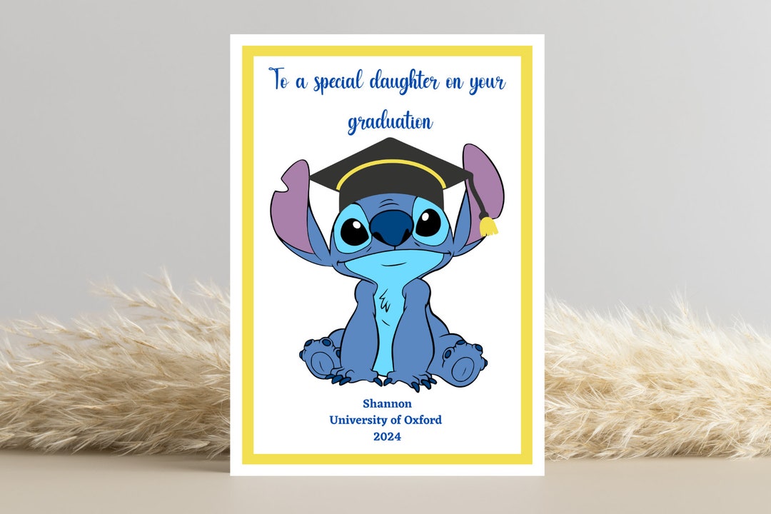 Personalised Stitch Graduation Card Customisable With Name and Uni ...