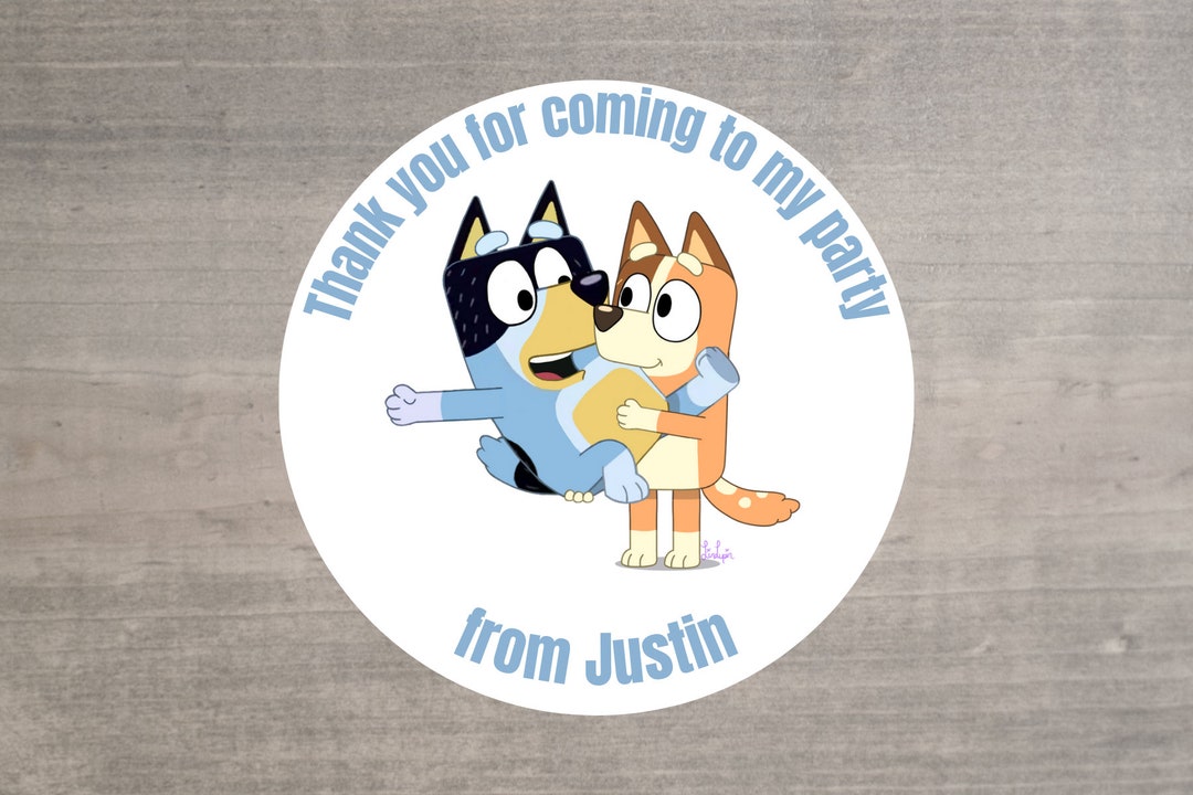 20 X Bluey Thank You for Coming to My Party Stickers: - Etsy UK