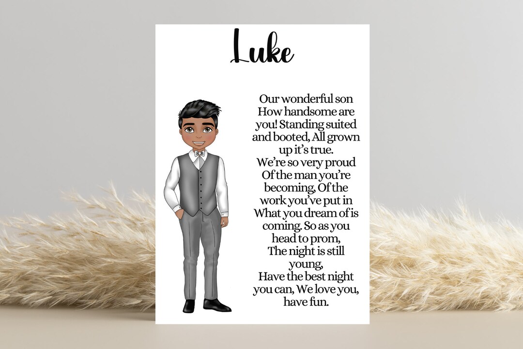 Personalised Prom Card for Son - Etsy UK