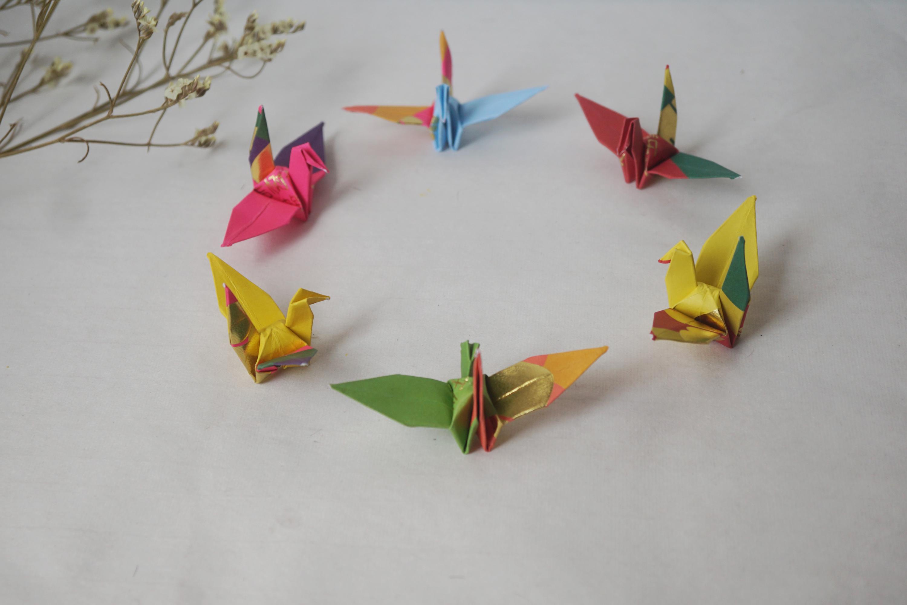 Origami Paper Cranes Set of 6, Birthday Party Decor, Christmas Tree ...