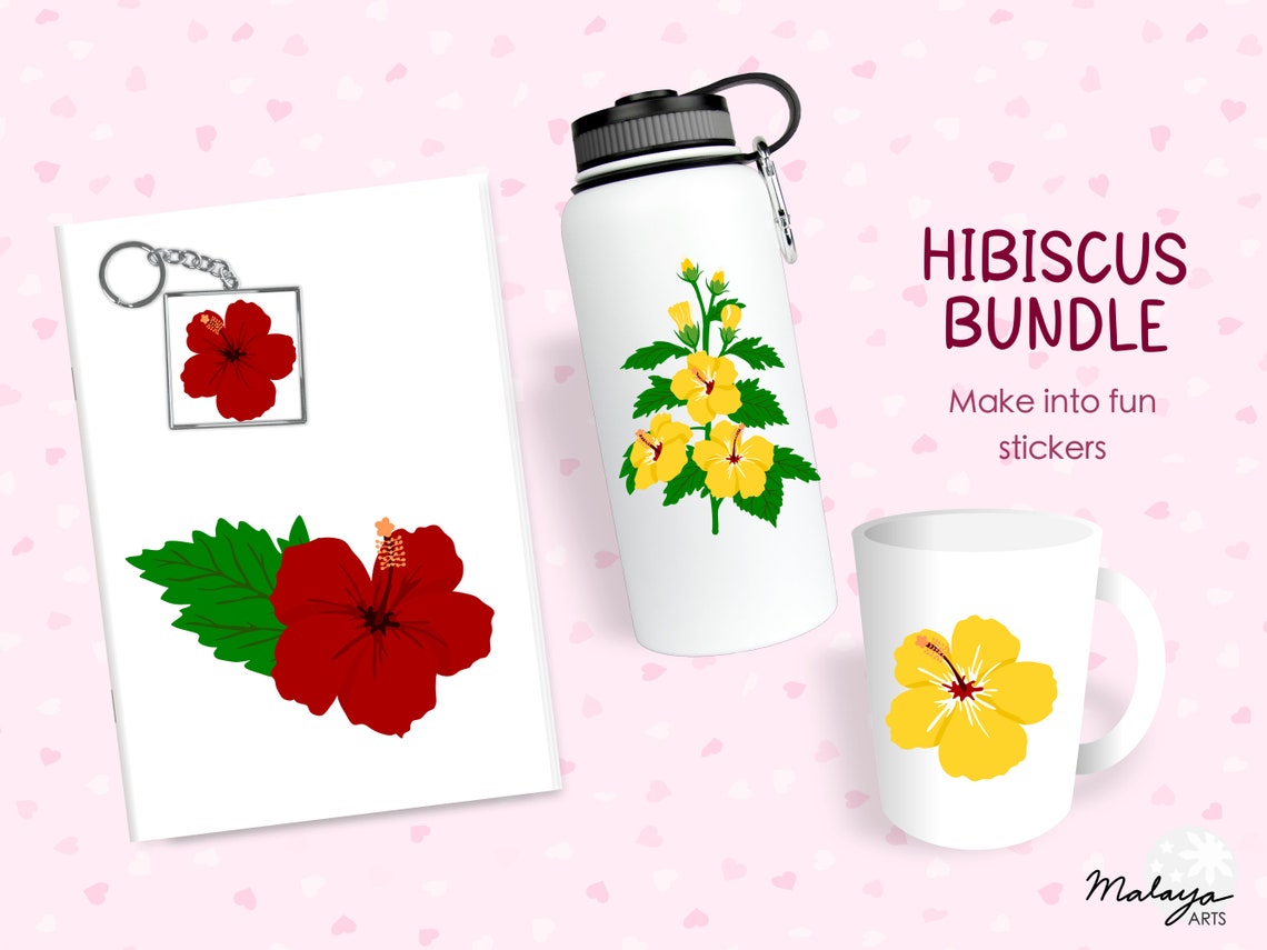 28 Hibiscus SVG Bundle Clipart, Layered Cut Files - Etsy