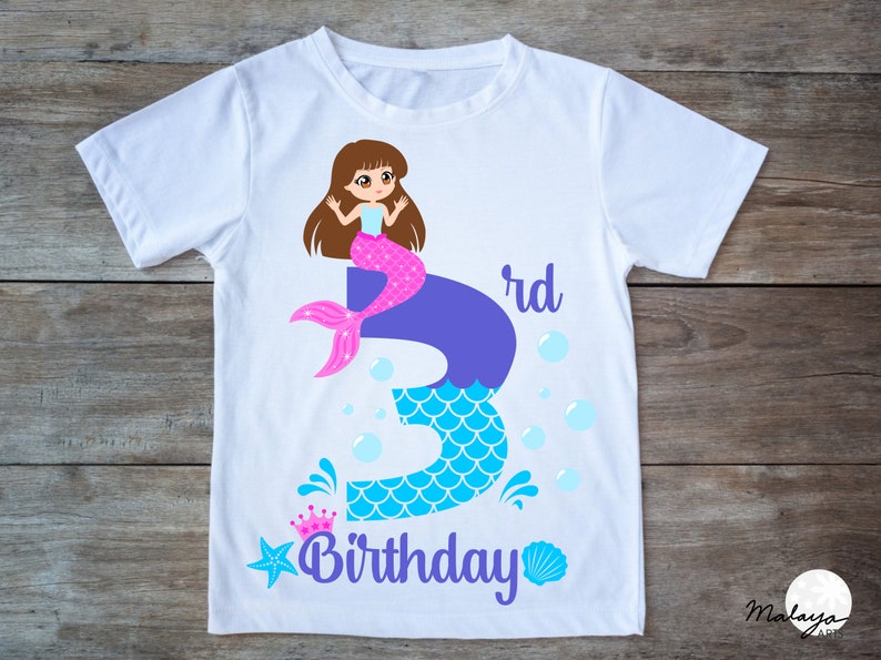 3rd Birthday Mermaid SVG - Etsy
